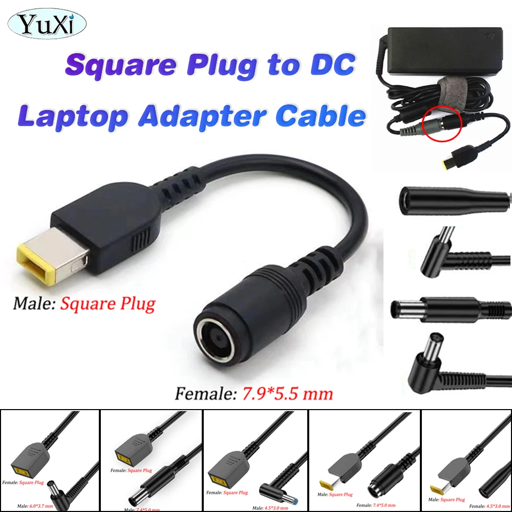 1Pcs-DC-Square-Plug-For-Lenovo-to-Laptop-Power-Supply-Adapter-Cable ...