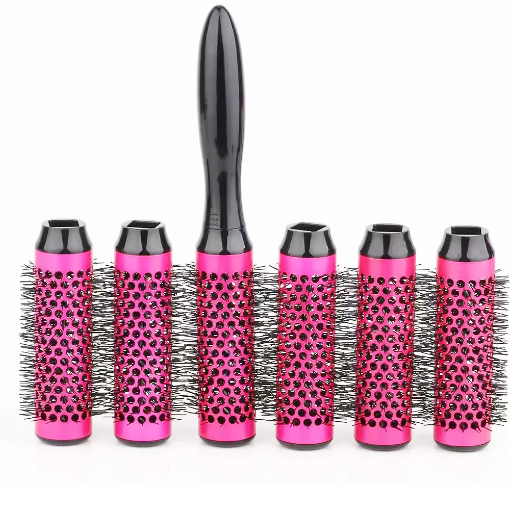 Round-Toothbrush-Set-com-Barril-Remov-vel-Curling-Irons-Curly-Hearless ...