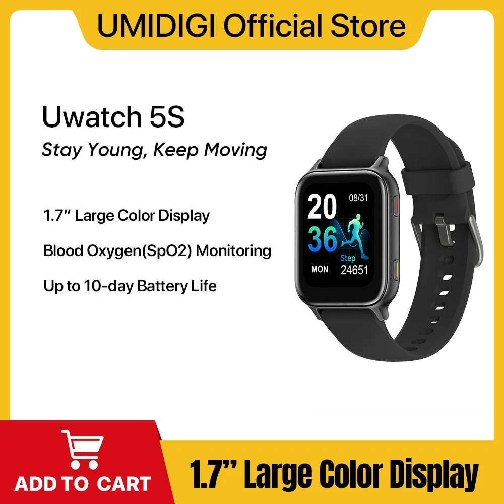 UMIDIGI-Uwatch-5S-Bluetooth-Smart-Watch-1-7-5ATM-Waterproof-SmartWatch-Fitness-Heart-Rate-Blood ...