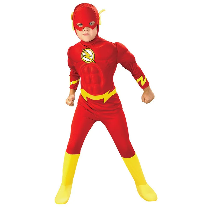 Kinder-Flash-Kost-m-Superheld-Bodysuit-Film-Charakter-Fantasy-Maske ...