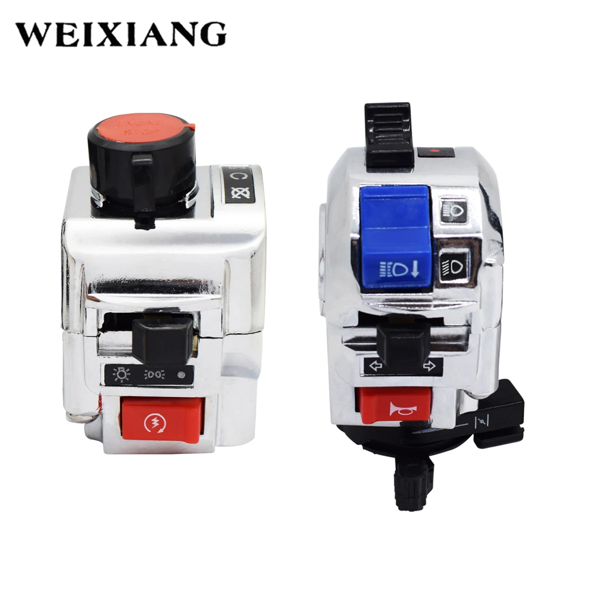 22mm 7/8" Motorcycle Handlebar Electric Switch Assembly Start Kill Horn ...