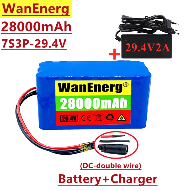 7s3p 24V lithium ion battery pack, 18650 combination,28000mah,29.4v/24v ...