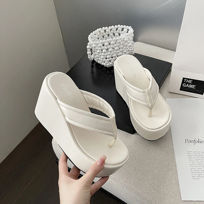 Cute White Wedge Sandals
