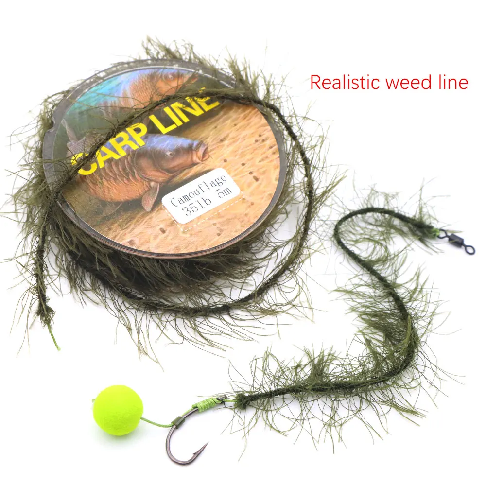 5m-Carp-Fishing-Line-Imitation-Weed-Line-Method-Feeder-Lure-Fish ...