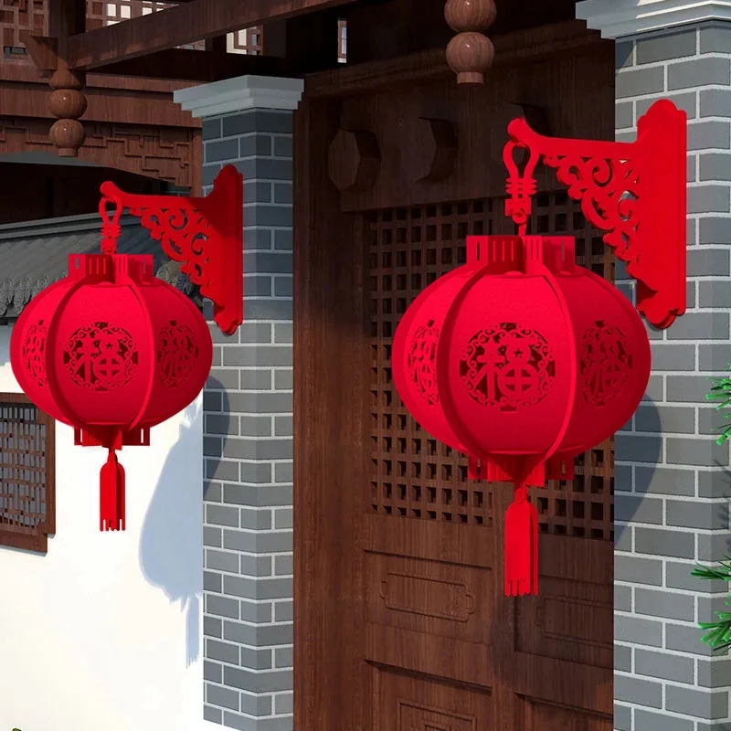 3D Chinese Red Lanterns Chinese Spring Festiva Felt Lanterns New Year ...