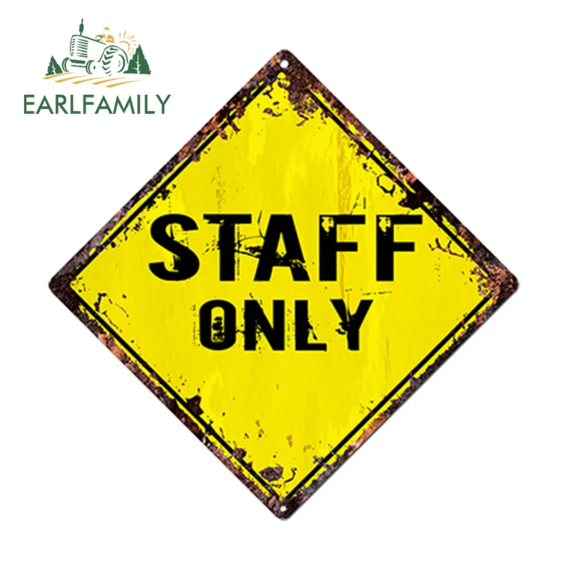 EARLFAMILY-13cm-x-13cm-Car-Styling-STAFF-ONLY-Diamond-Sign-Rustic-Chic ...