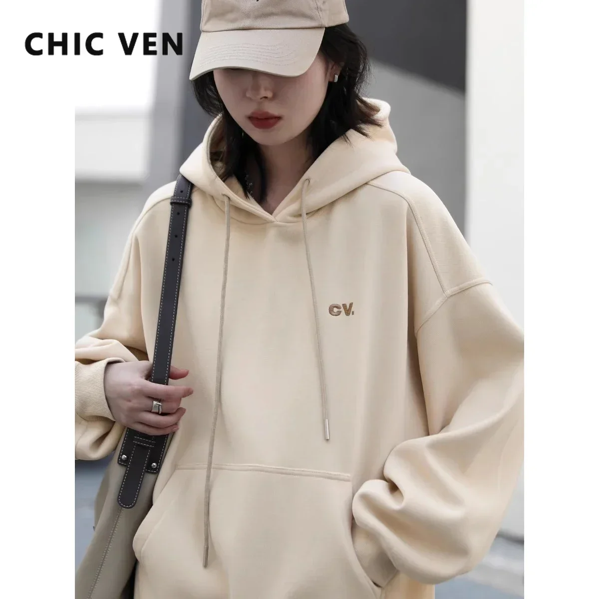 CHIC-VEN-Moletons-casuais-soltos-femininos-pul-ver-de-pel-cia-grosso ...