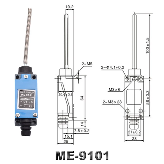 Waterproof CNC Momentary Limit Switch ME 8108 8111 8122 9101 5A/220V ...