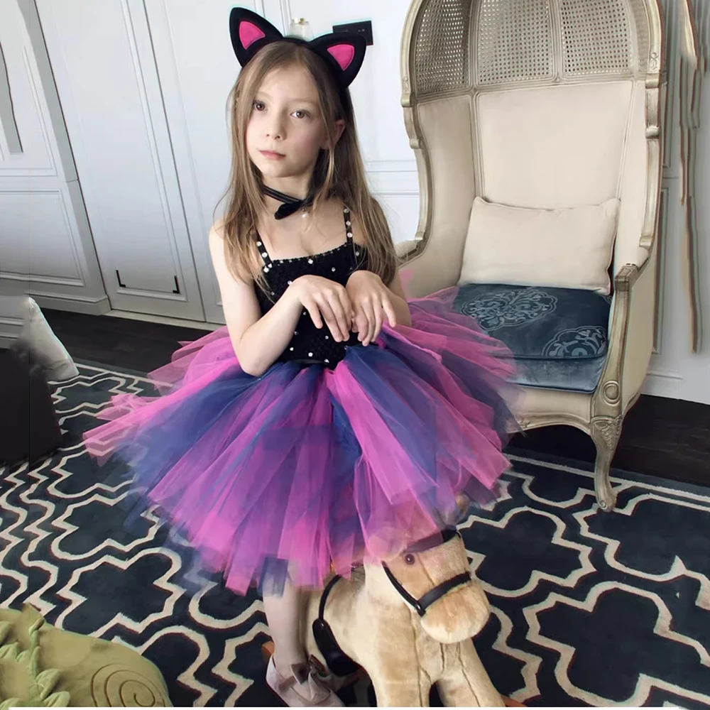 Black-Pink-Cat-Tutu-Dress-for-Girls-Carnival-Halloween-Costumes-for ...