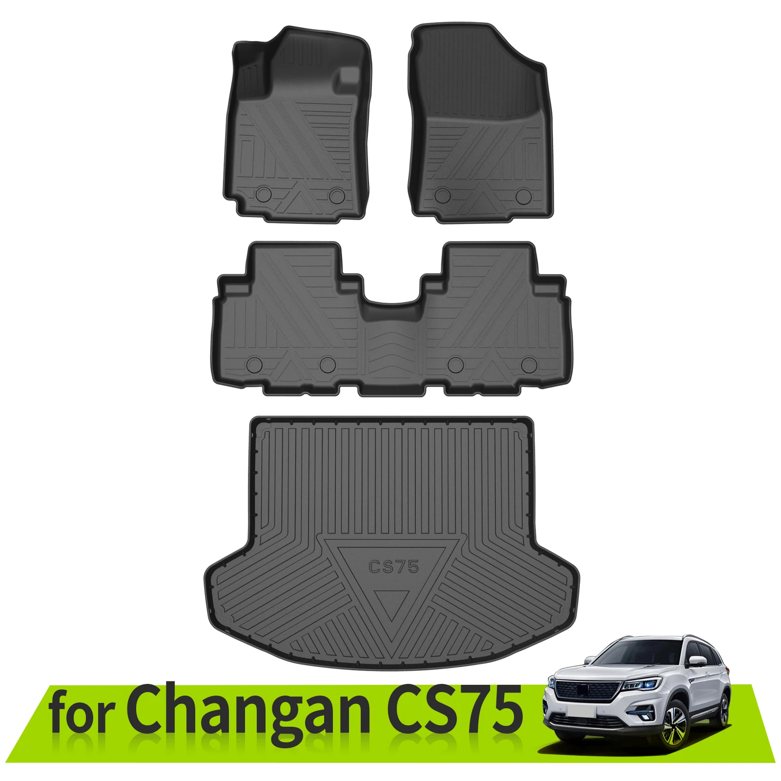 Car Floor Mats Trunk Pad for Changan CS75 PLUS 2018-2023 Waterproof ...