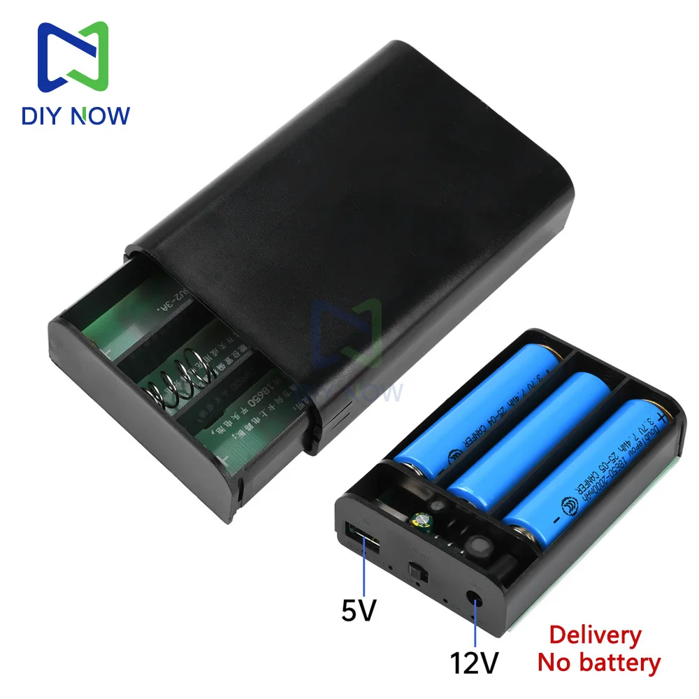 3 18650 Power Bank Battery Box Solder-Free DIY kit DC5V 12V Dual Output ...