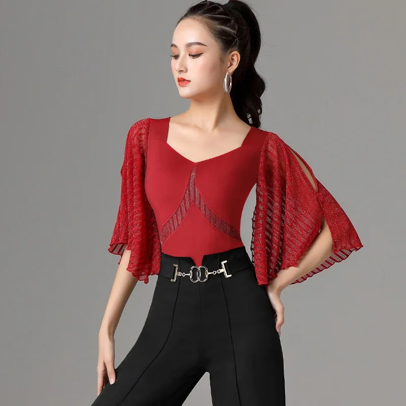 X052-Latin-Dance-Jacket-Adult-Dancing-Practice-Shirt-Rumba-Clothes ...