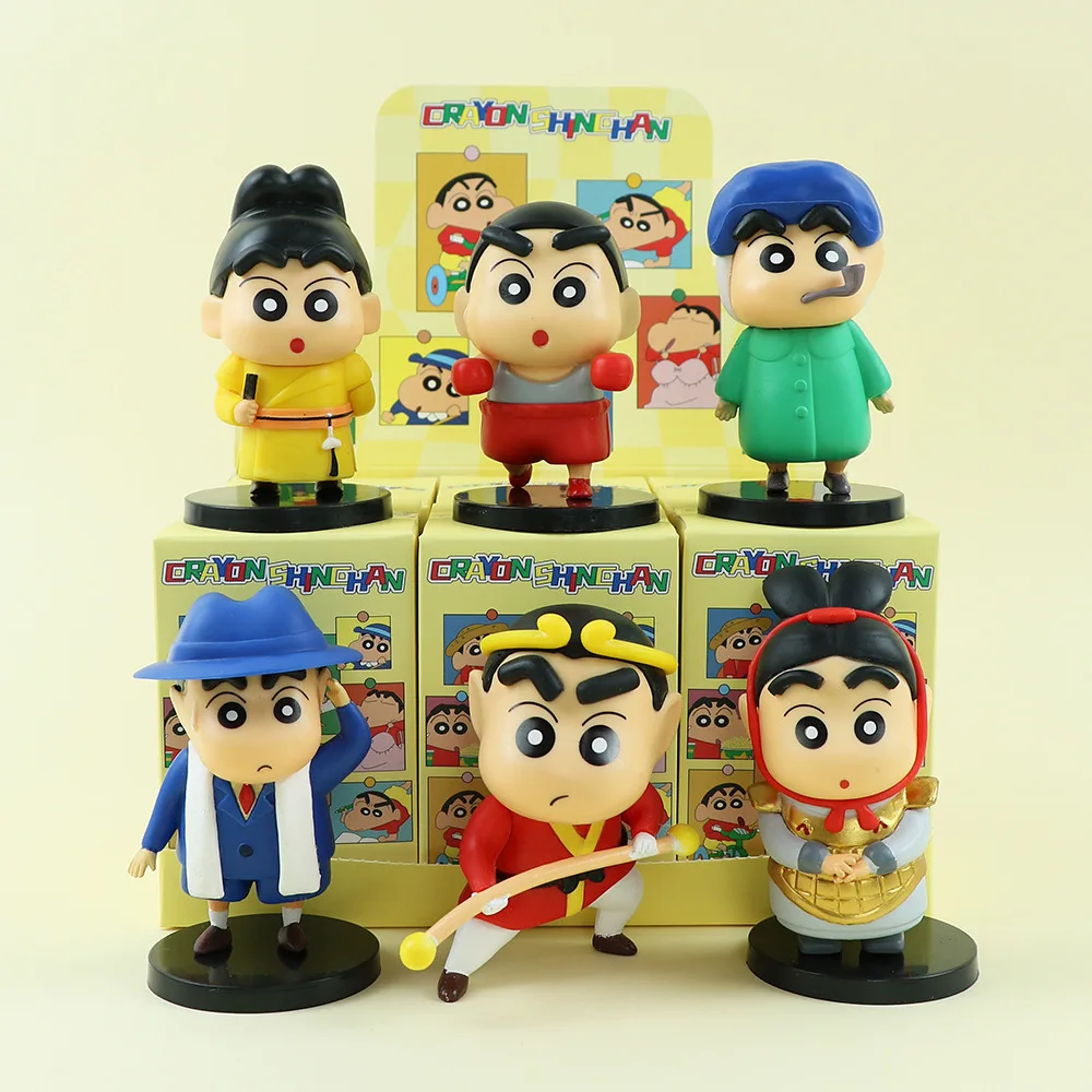 6pcs-set-Anime-Crayon-Shin-chan-dress-up-Action-Figure-PVC-Model-Statue ...