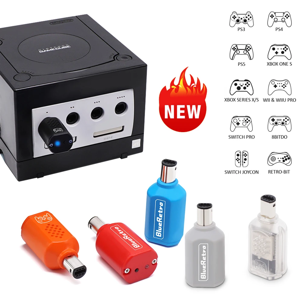 Blueretro Motor Wireless Game Controllers Adapter For Nintendo Gamecube ...
