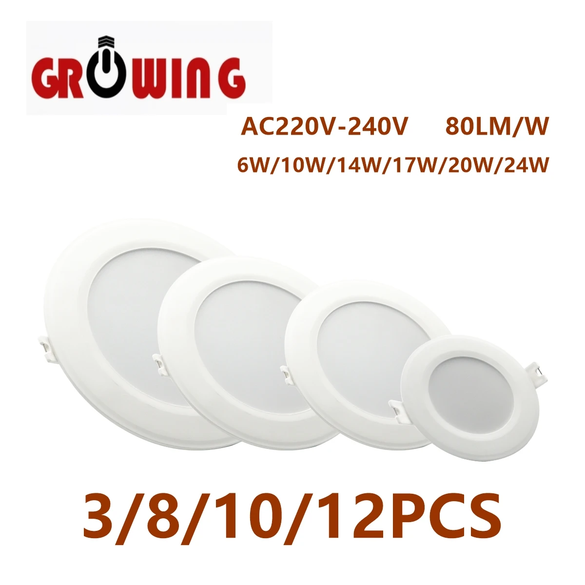 Led Downlight Recessed Indoor Led ceiling light 6W 10W 17W 20W 24W AC220V Led Spot Lamp For ...
