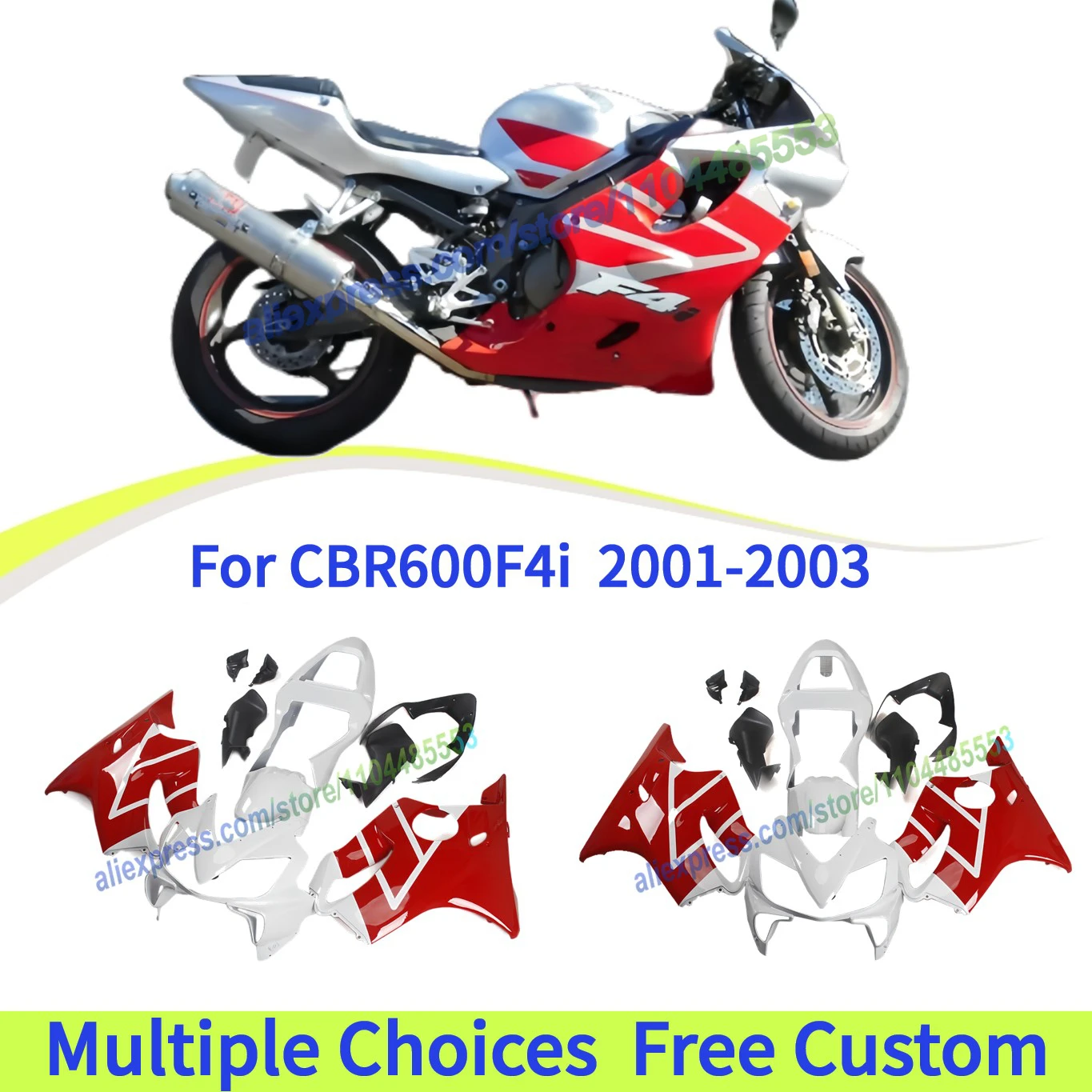 Customized Motobike Shell Cowl For Honda 2001 2002 2003 Cbr600 F4i ...