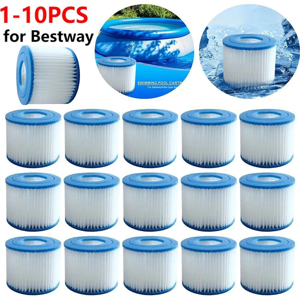 1-10pcs Replacement Swimming Pool Filter Fit for Bestway Flowclear Size ...