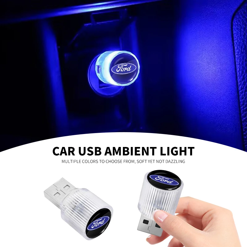 Car Mini USB LED Ambient Light Decorative Atmosphere Lamps for Ford ...