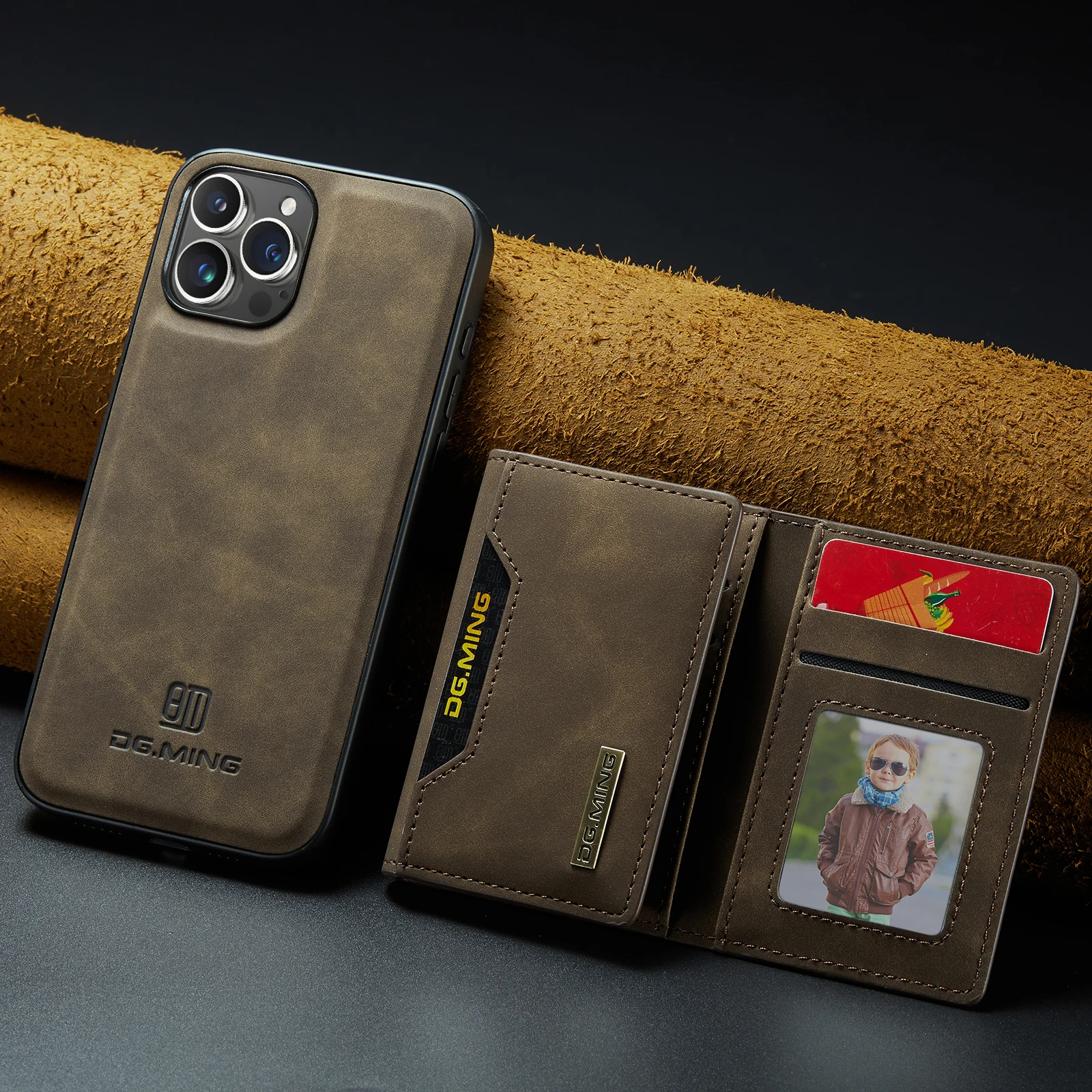 DG.MING 2In1 Detachable Magnetic Leather Wallet Phone Case for iPhone ...