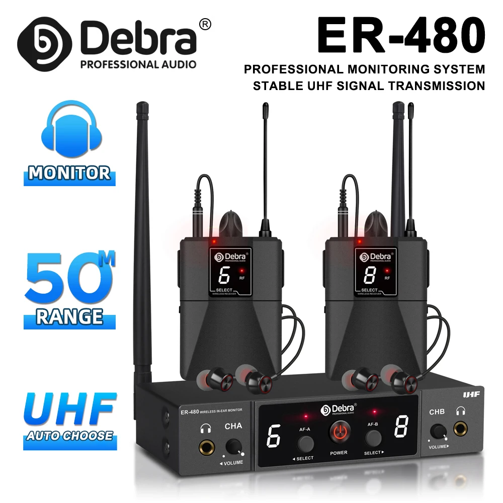 Debra-ER-480-Wireless-In-Ear-Monitor-System-UHF-Frequency-500-700MHz-16 ...