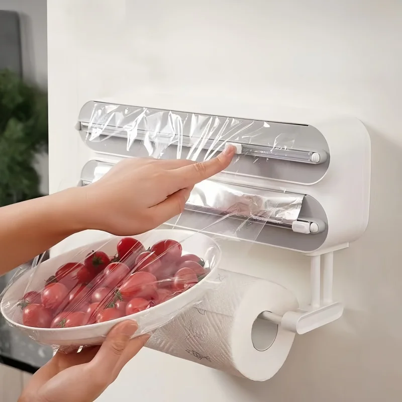 Kitchen-Plastic-Wrap-Dispenser-Refrigerator-Magnetic-Cling-Film-Holder ...