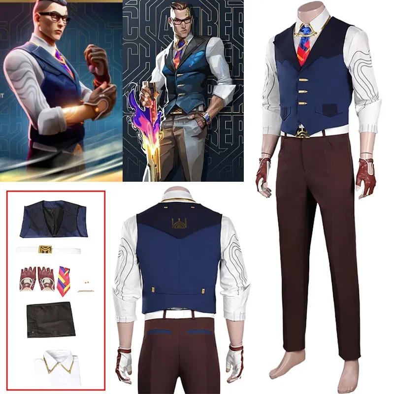 Game-VALORANT-Chamber-Cosplay-Costume-White-Shirt-Vest-Pants-Belt ...