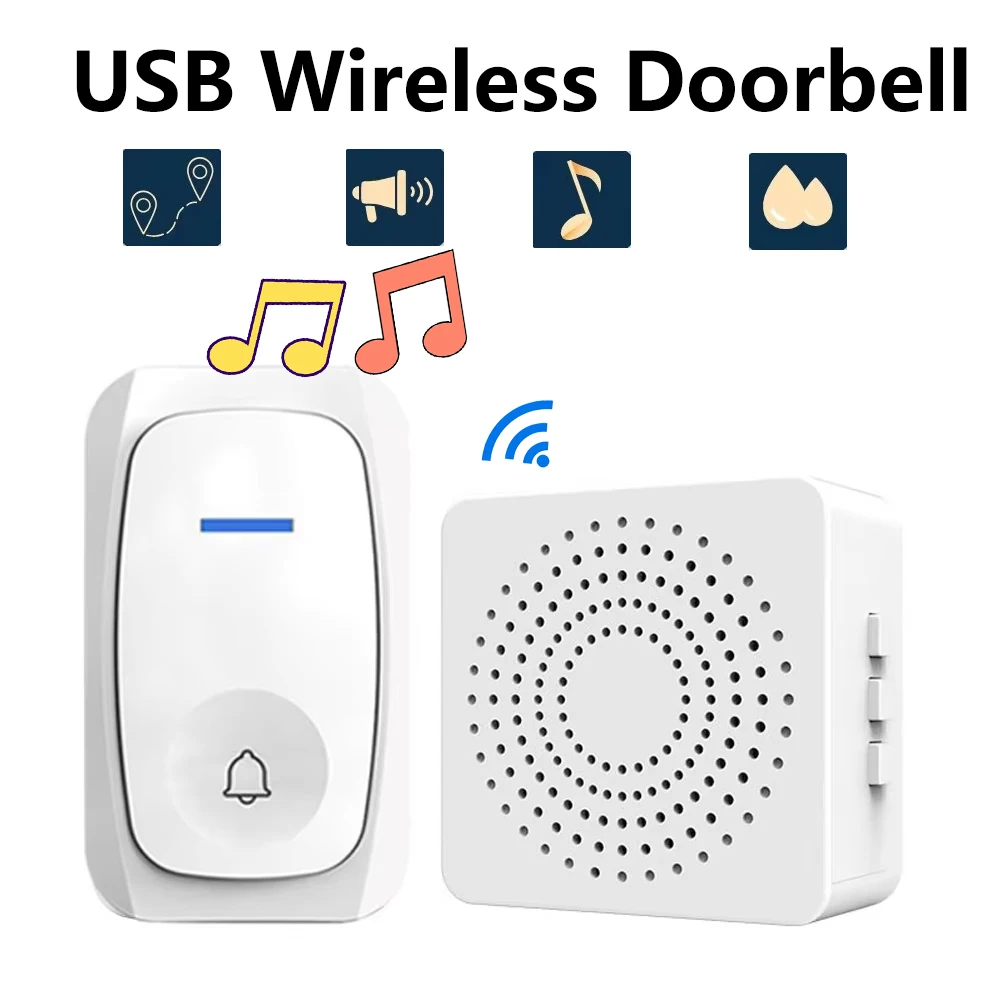 Wireless Doorbell Home Intelligent Welcome Doorbell Waterproof Door ...