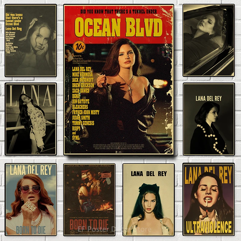 Lana-Del-Rey-Retro-Poster-Prints-M-sica-Album-Cover-Painting-LDR ...