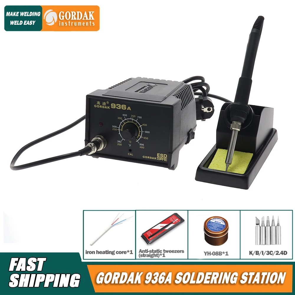 Gordak 936a Anti-static Constant Temperature Soldering Iron 936 Mobile Phone Repair Welding ...