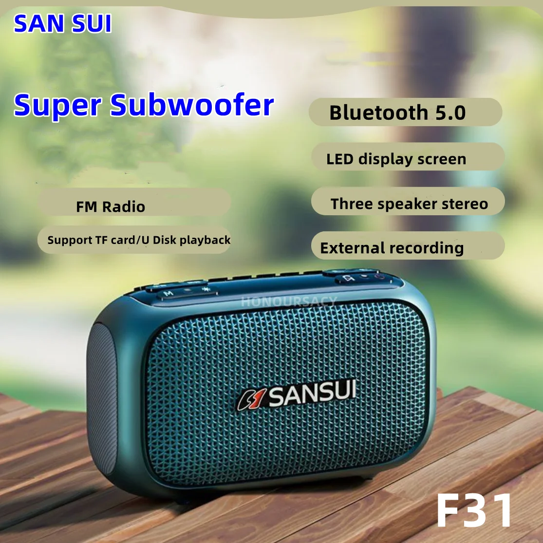 SANSUI-F31-Portable-Wireless-Bluetooth-Speakers-FM-Radio-Outdoor-HI-FI ...