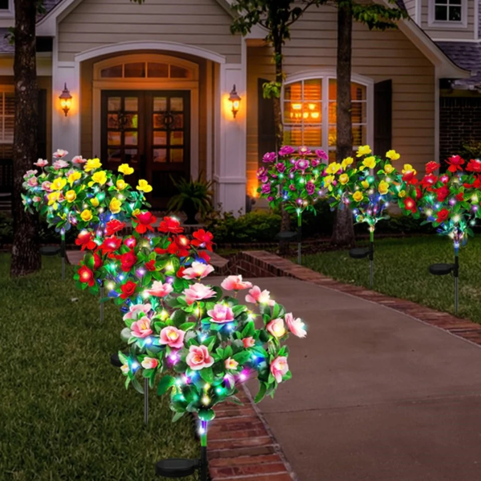 Solar-Flowers-Lights-LED-Azalea-Outdoor-Waterproof-Landscape-Light-for ...