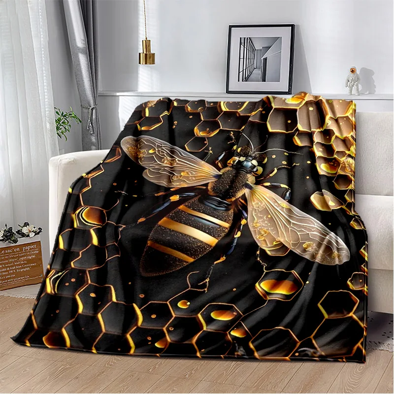 Cute-Bee-HoneyBee-Insect-Cartoon-3D-Blanket-Soft-Throw-Blanket-for-Home ...