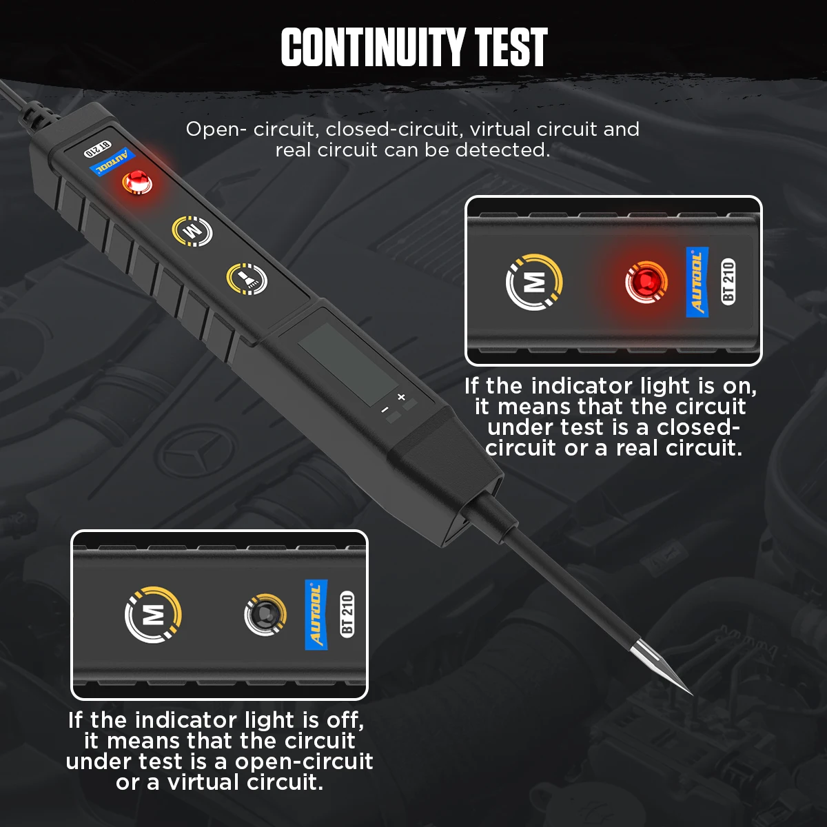 AUTOOL BT210 Car Circuit Tester Power Probe Car Diagnostic Tool ...