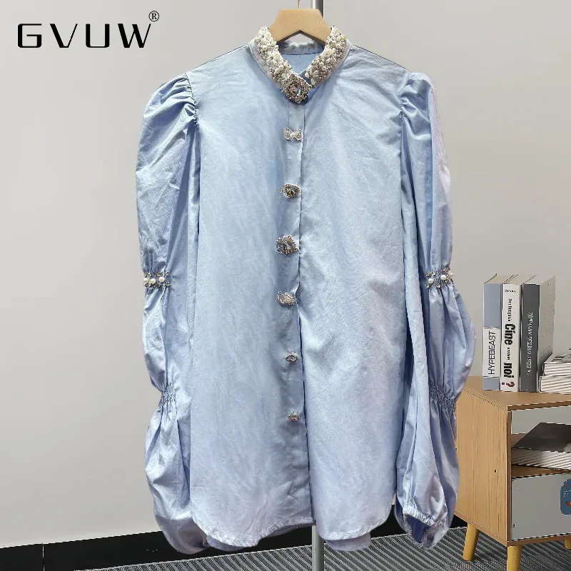 GVUW-camisa-de-beading-para-mulheres-gola-alta-manga-cheia-peito-nico ...