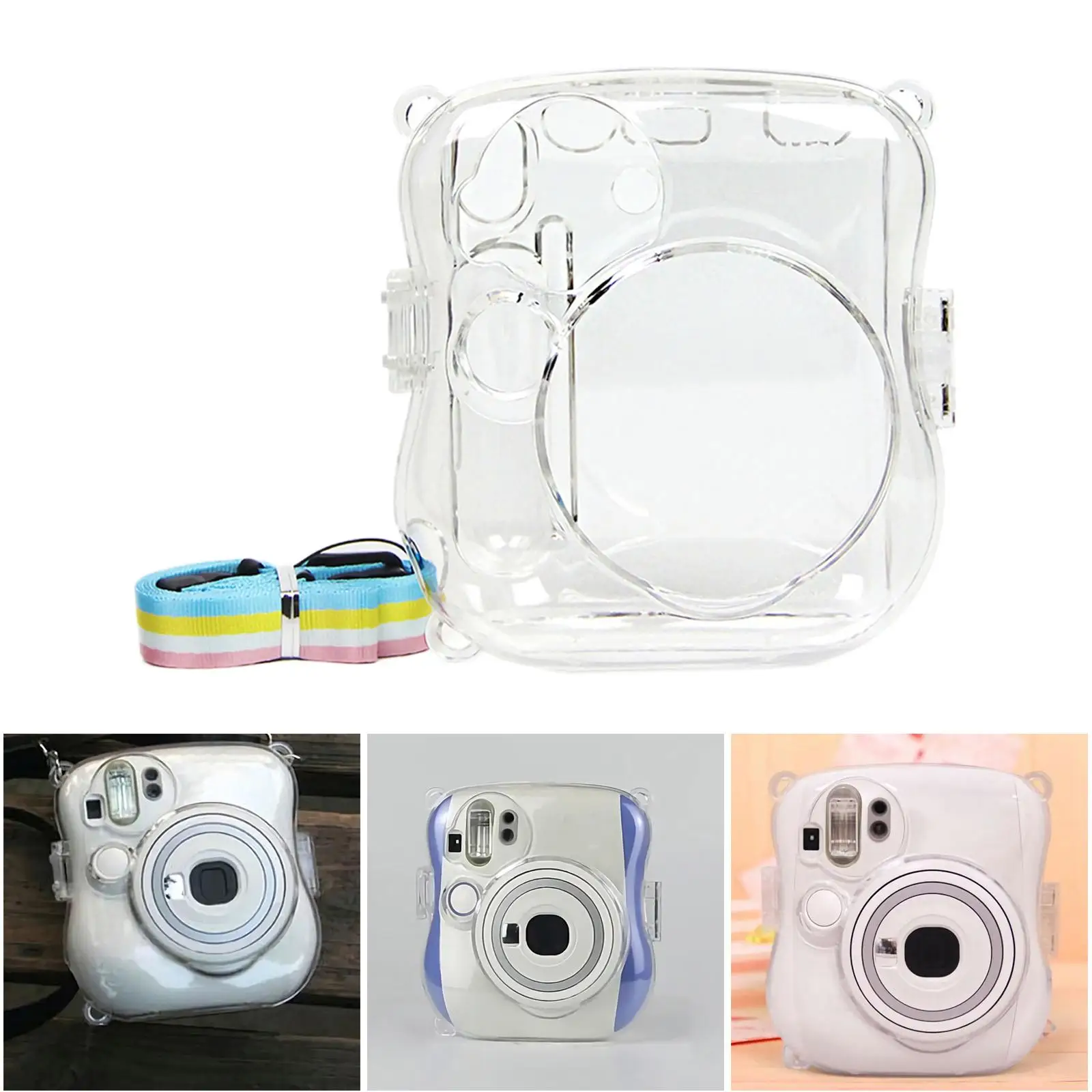 Crystal-Camera-Protective-Case-W-Rainbow-Shoulder-Strap-Transparent ...