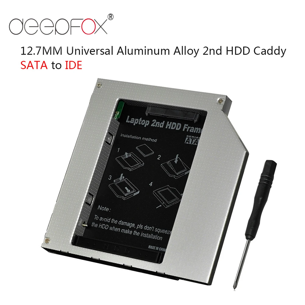 Sunvalley 12.7mm Universal Aluminum Alloy 2nd Hdd Caddy Ide To Sata 2.5 ...