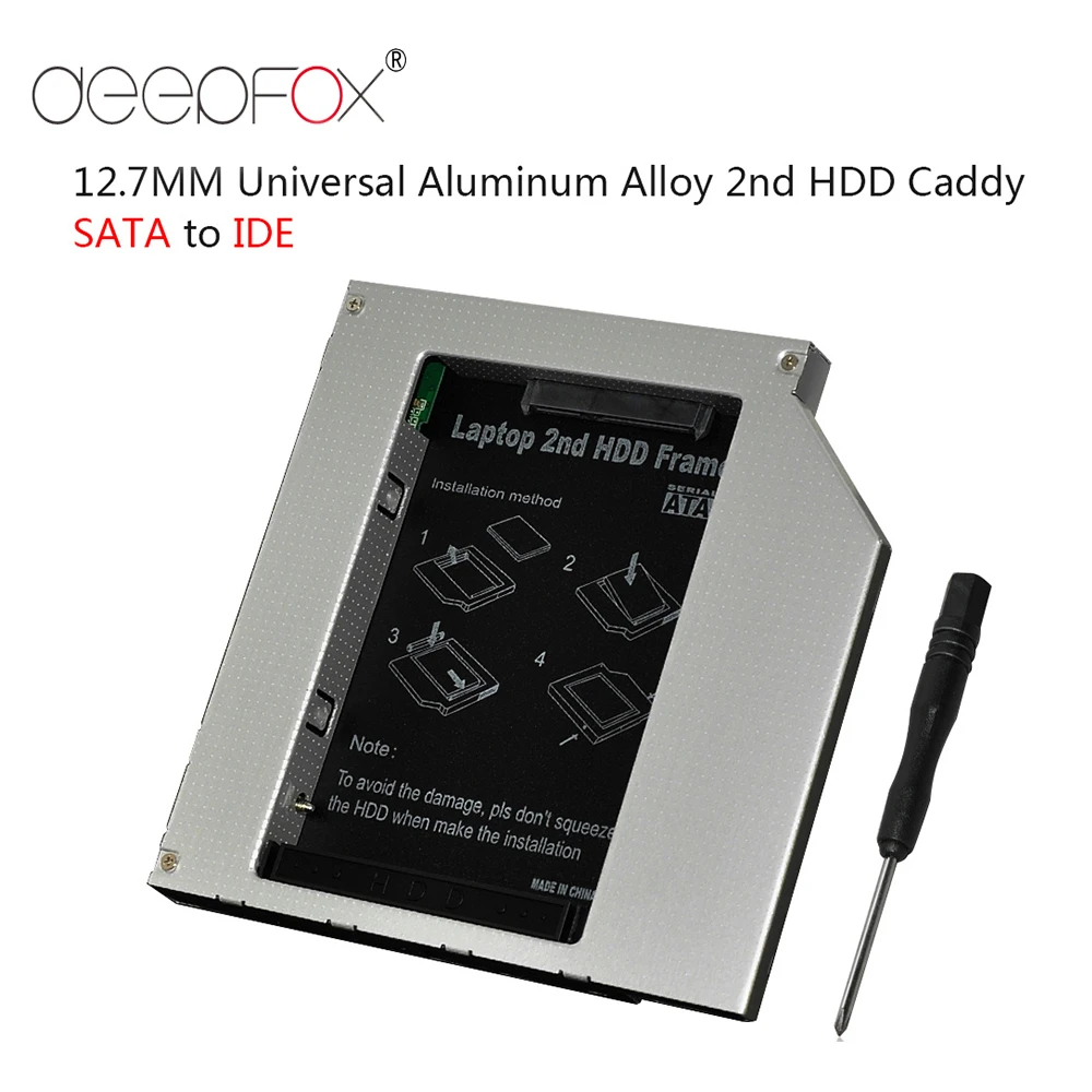 Sunvalley 12.7mm Universal Aluminum Alloy 2nd Hdd Caddy Ide To Sata 2.5 ...