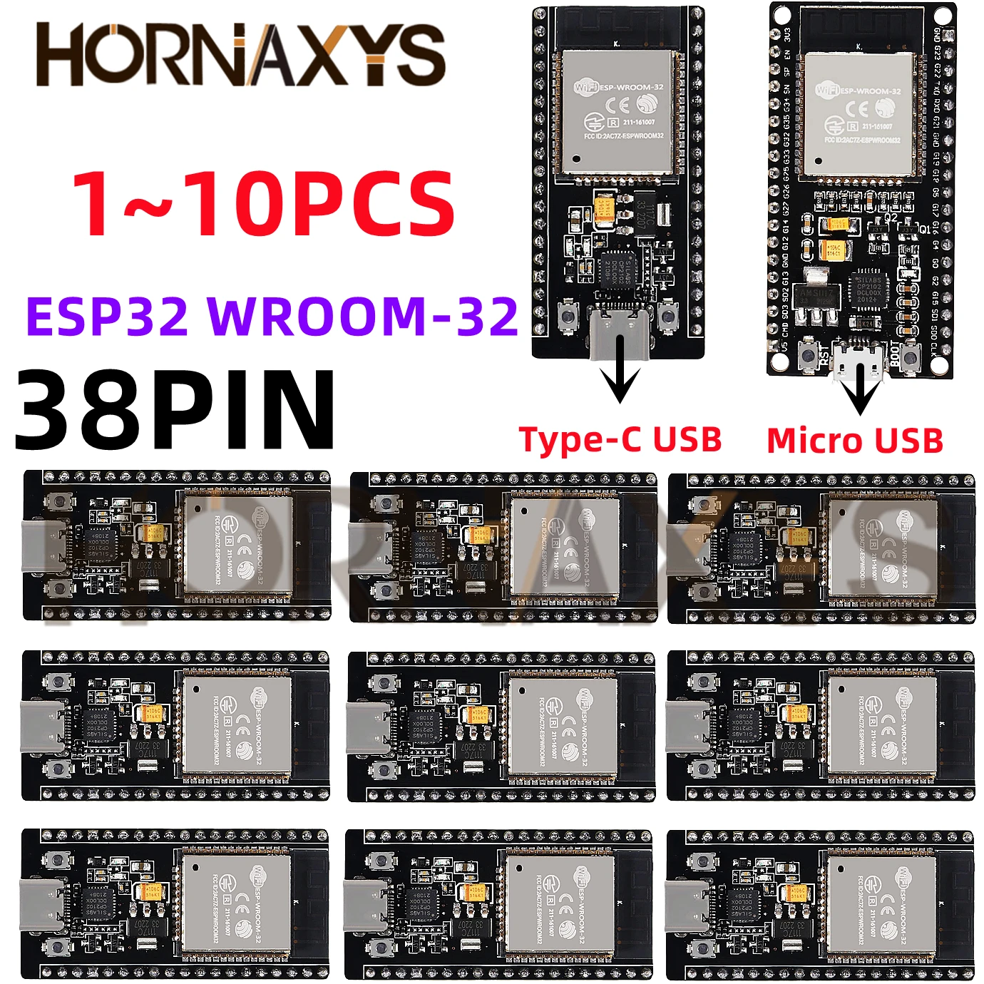 1-10PCS-ESP32-Development-Board-Type-C-CP2102-WIFI-Bluetooth-Module ...