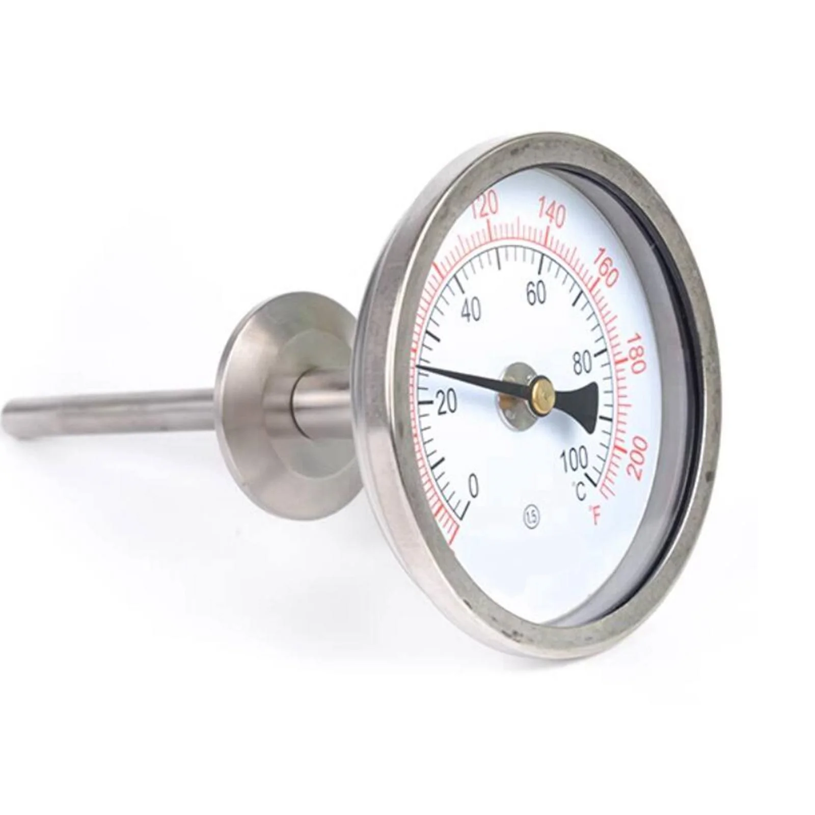 Dia 60mm 304 Stainless Axial Bimetallic Thermometer 1.5" 2" Tri Clamp ...