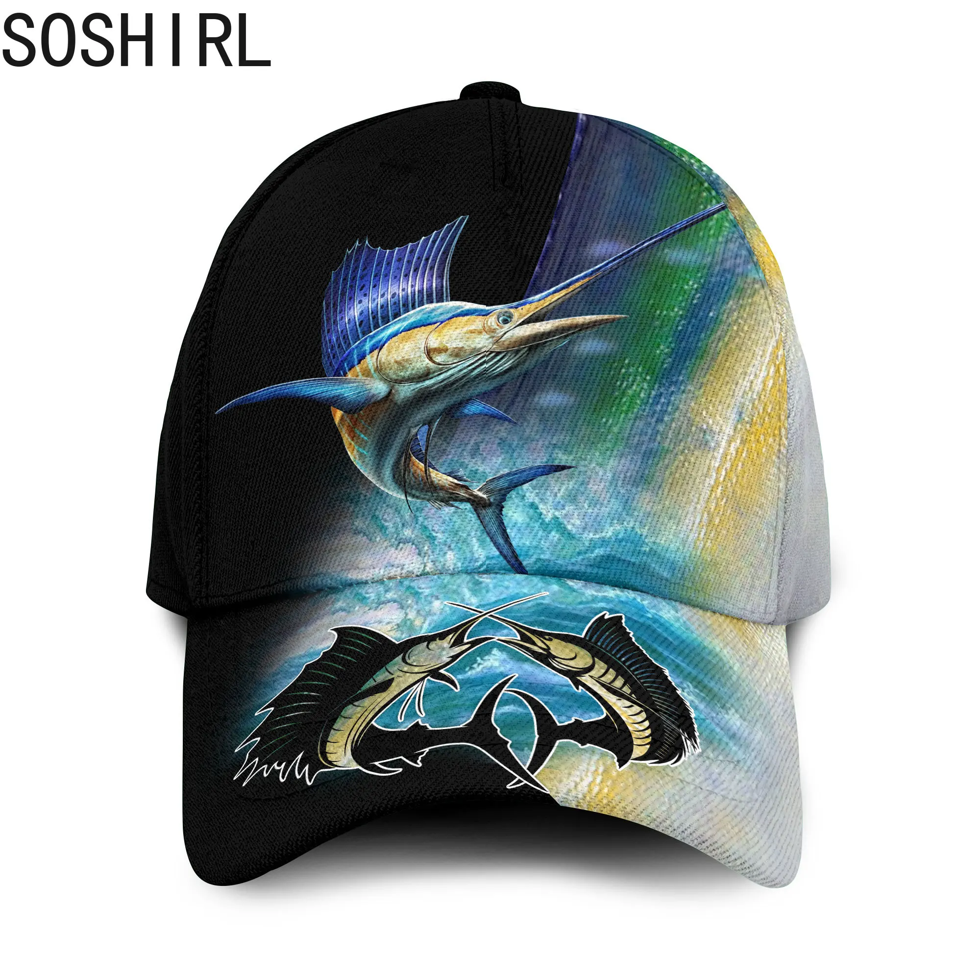 Gone-Fishing-Swordfish-Catfish-Tuna-Baseball-Cap-Printed-Snapback-Hat ...