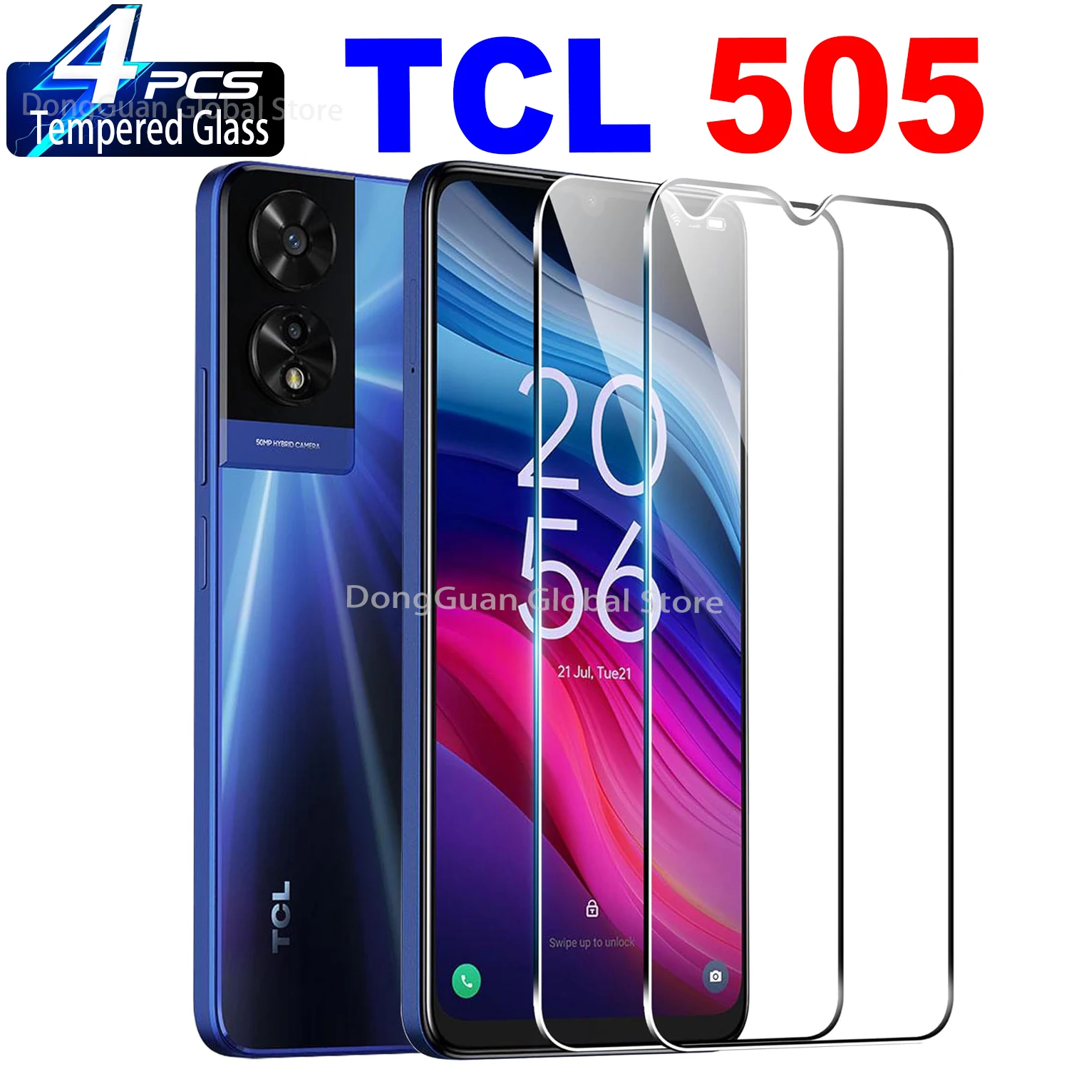For TCL 505 Tempered Glass Screen Protector Glass Film - AliExpress ...