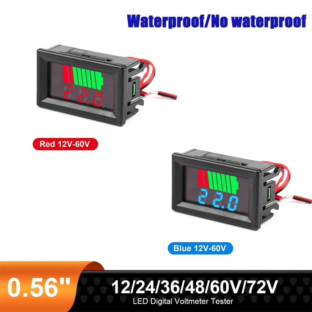 Car Battery Charge Level Indicator 12v 24v 36v 48v 60v Lithium Battery ...