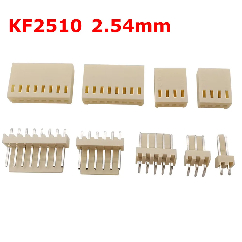 50Pcs KF2510 2.54mm 2/3/4/5/6/7/8/9/10 핀 터미널 수 플러그 + 암 소켓 하우징 핀 헤더 커넥터 ...