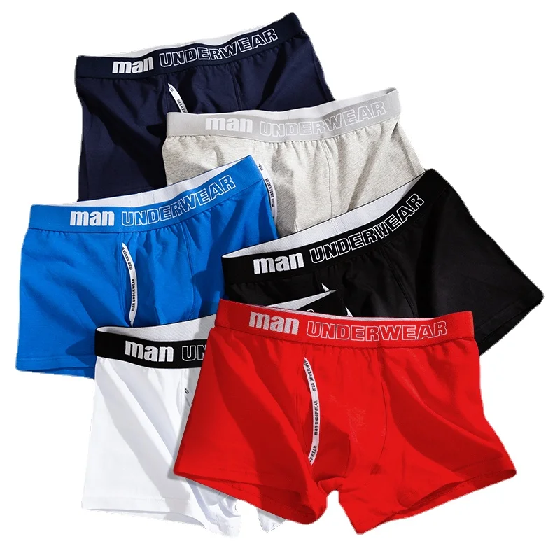 Lot de 3 boxers 100% coton pour homme, sous-vêtements confortables
