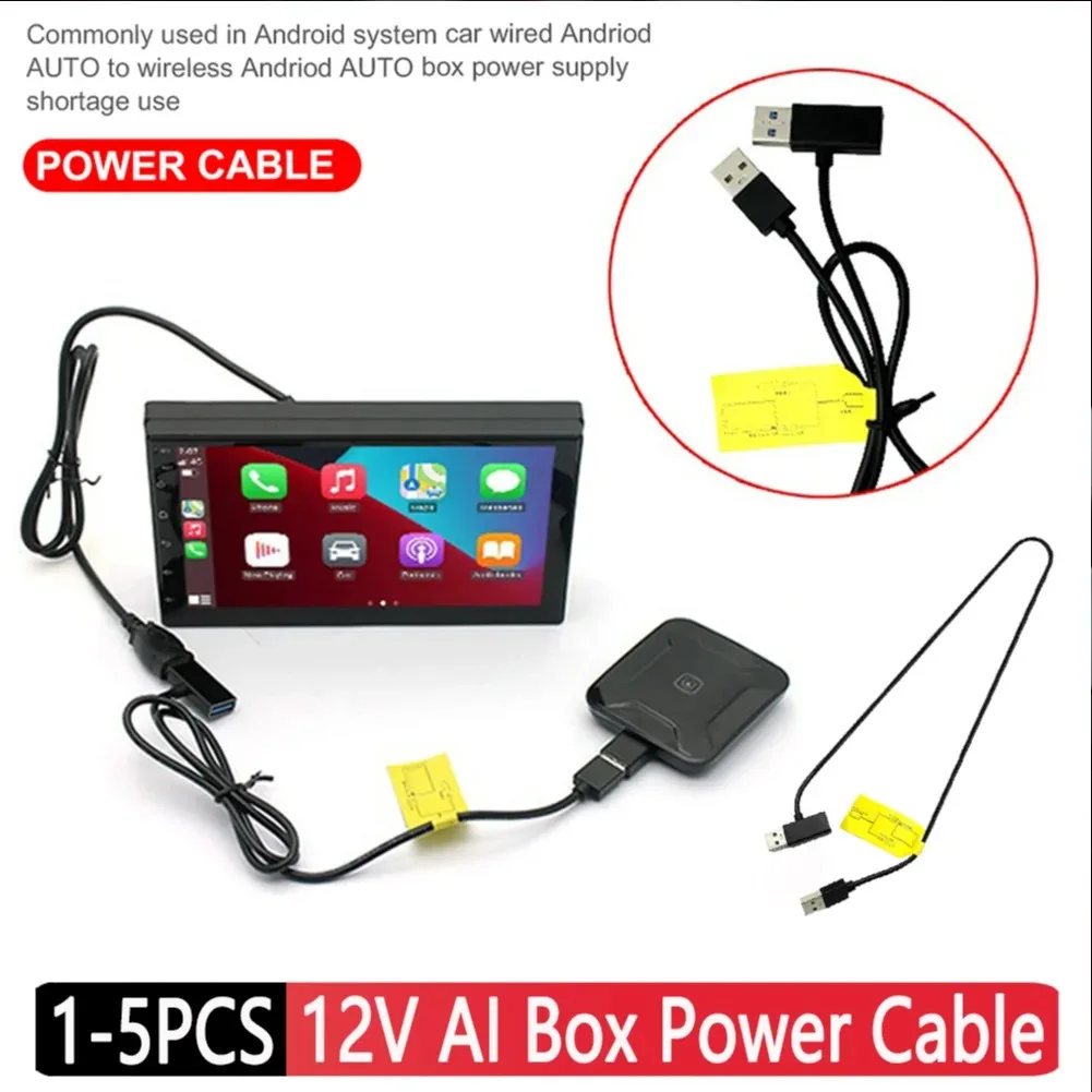12V-Wireless-CarPlay-Ai-Box-Power-Cable-Android-Auto-Converter-USB-Port ...