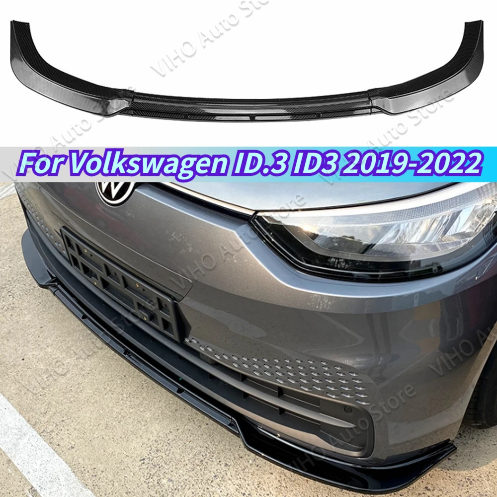 For-Volkswagen-VW-ID-3-ID3-Car-Front-Bumper-Splitter-Lip-Spoiler ...