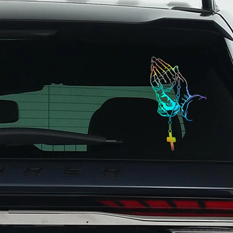 Colorful-Car-Prayer-Gesture-Laser-Sticker-God-Jesus-Christ-Fashion-Auto ...