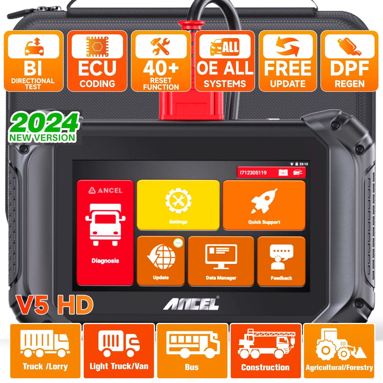 ANCEL-V5-HD-Heavy-Duty-Truck-Trucks-Professional-Diagnostic-Device-All-System-OBD2-Scanner-ECU ...