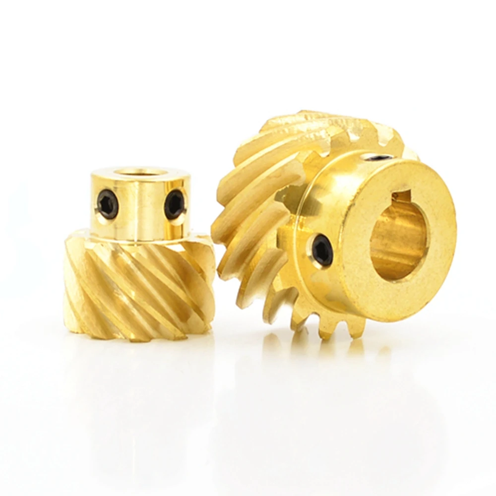 Brass-Staggered-Helical-Gear-1M-1-5M-10-13-15-Teeth-Keyway-45-Degree ...