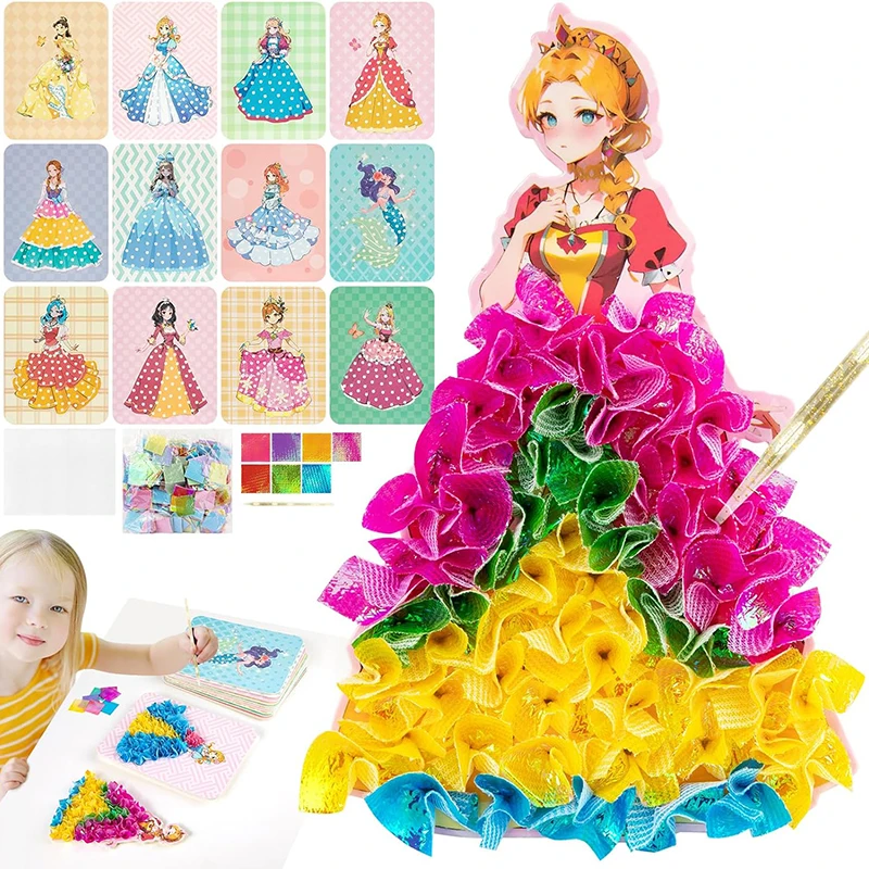 Creative-Princess-Puzzle-Puncture-Painting-Board-with-Pens-Fabric-Craft ...